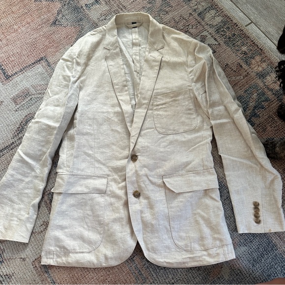 J. Crew | Suits & Blazers | Mens J Crew Linen Blazer Suit Jacket Cream ...